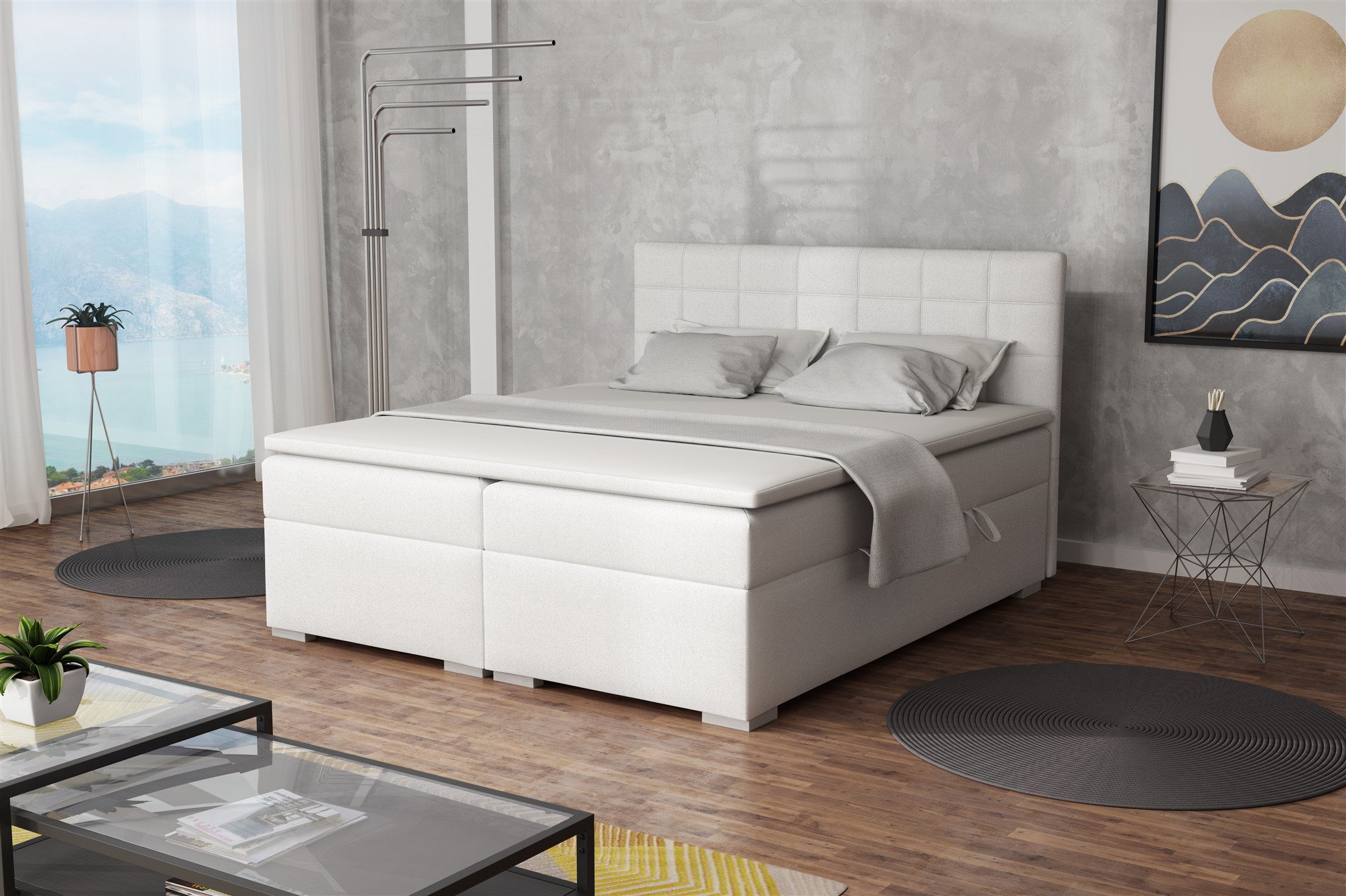 Boxspringbett 180x200 Weis