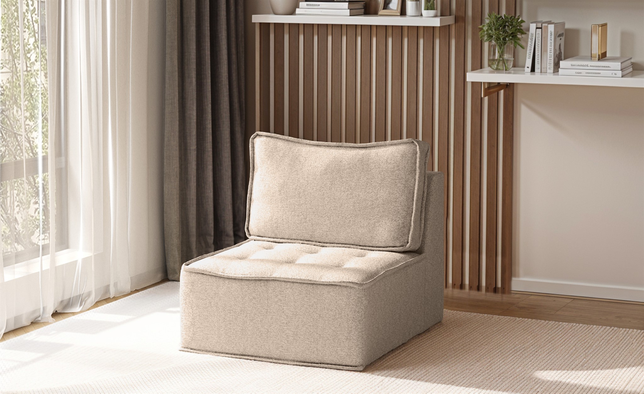 Sessel Designersessel SANDE XS Stoff Alpine Toffee | Sessel ...