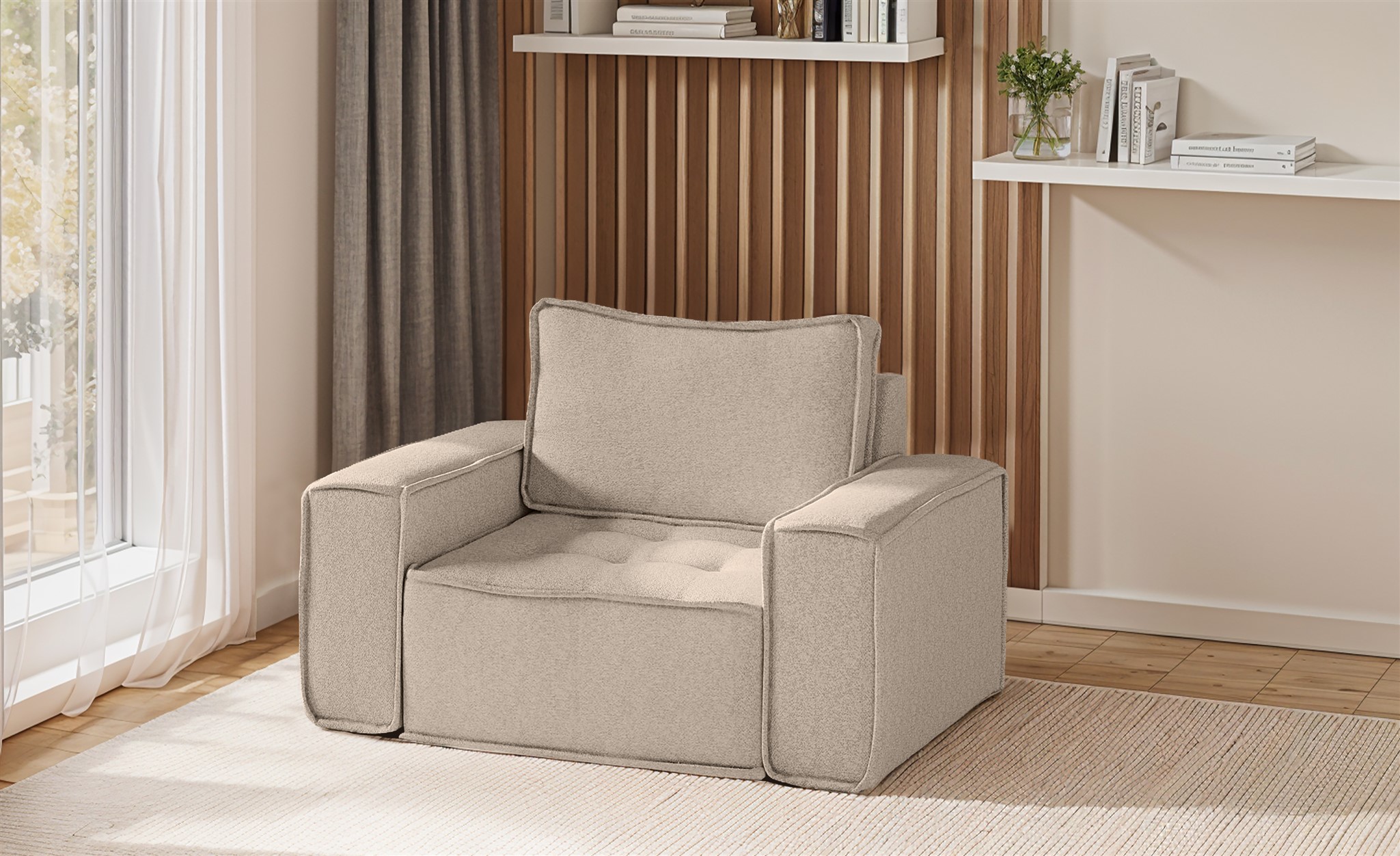 Sessel Designersessel SANDE Stoff Alpine Toffee | Sessel | Polstermöbel ...